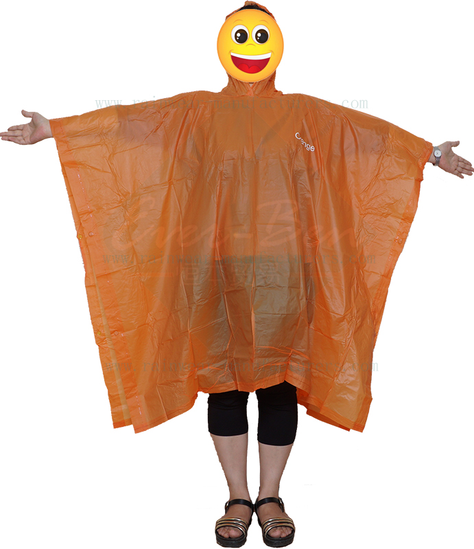 017 Orange PVC Waterproof Rain Poncho|Vinyl orange raincape supplier ...