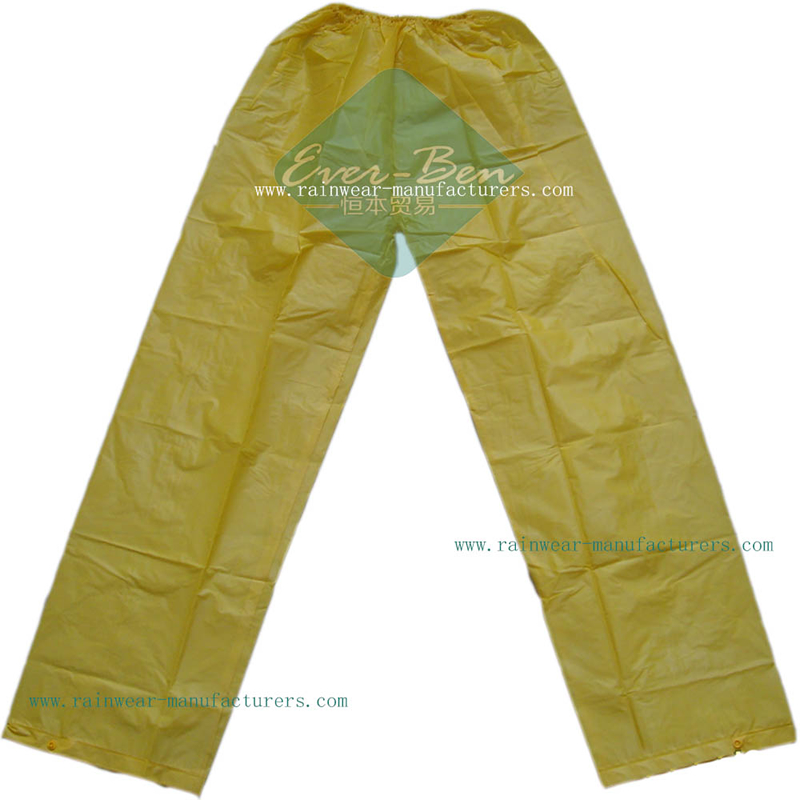 PVC Rain Trousers 007-Yellow PVC Mens Rain Pants|PVC bike rain pants ...