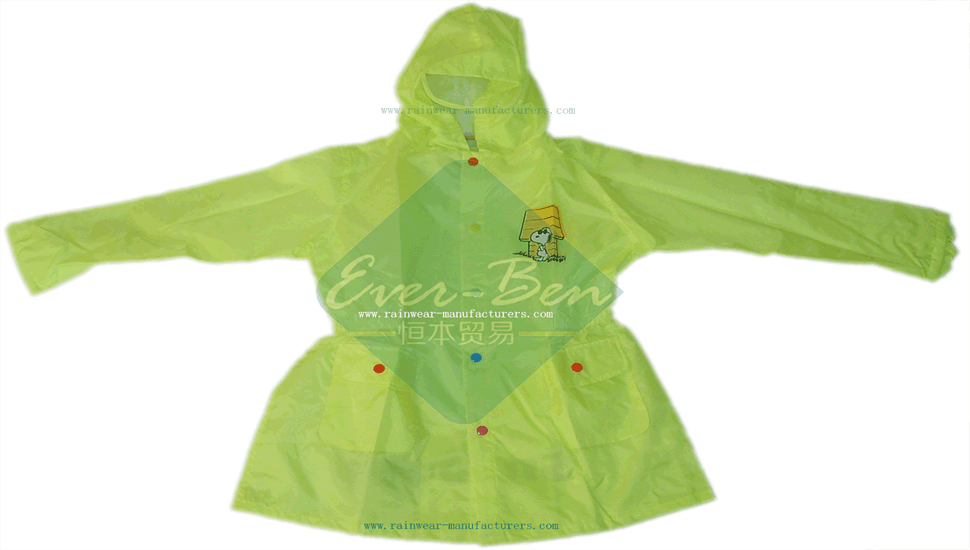 Green Girls Rain Jackets|Polyester lightweight waterproof jacket for ...